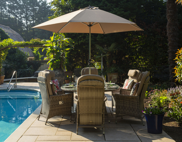 Katie Blake All-weather Rattan Reclining Garden Dining Set
